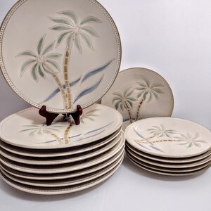 ONE Plate PFALTZGRAFF Palm Trees Vacation Beach House Dinnerware Dinner ...