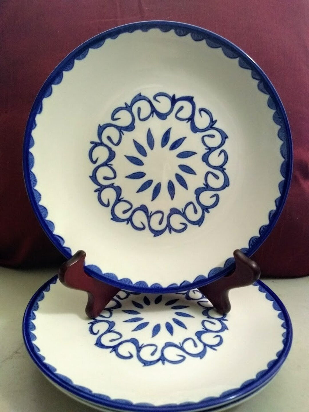 One Plate ANFORA Puebla Blue SCROLLS Hand Painted DINNER Plate 11 " by ...