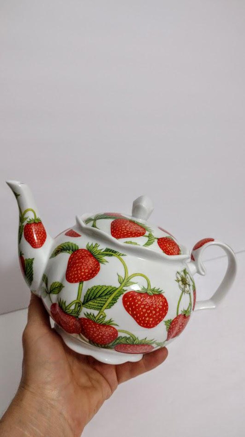 Strawberry Kent Pottery Teapot or Cup Saucer Set - Etsy