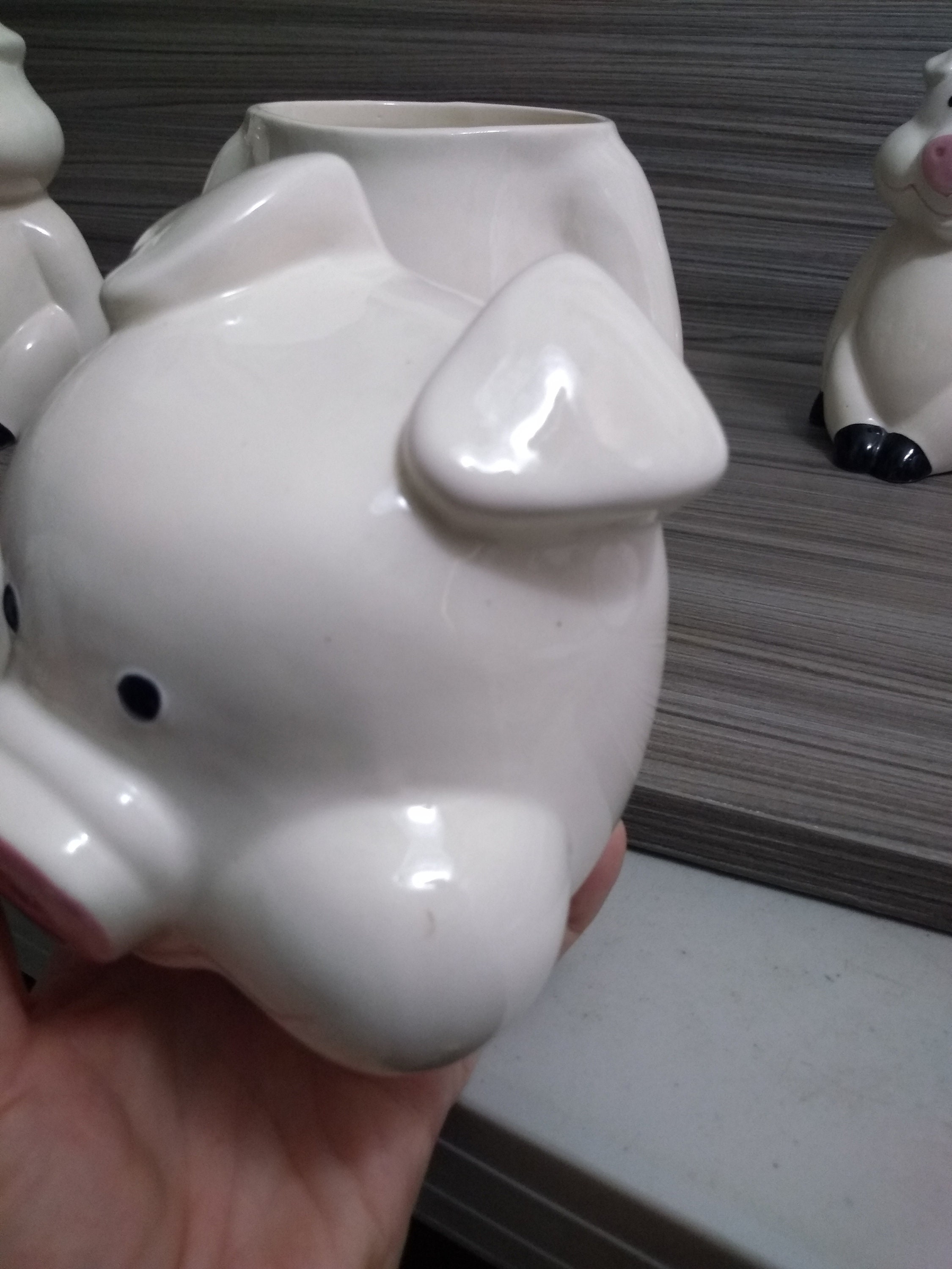 White Ceramic Pigs Family Cookie Jar Large Salt Pepper Shakers - Etsy