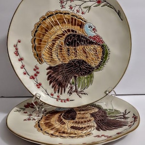 One Plate THANKSGIVING Embossed Turkey Dinner 11 " - Etsy