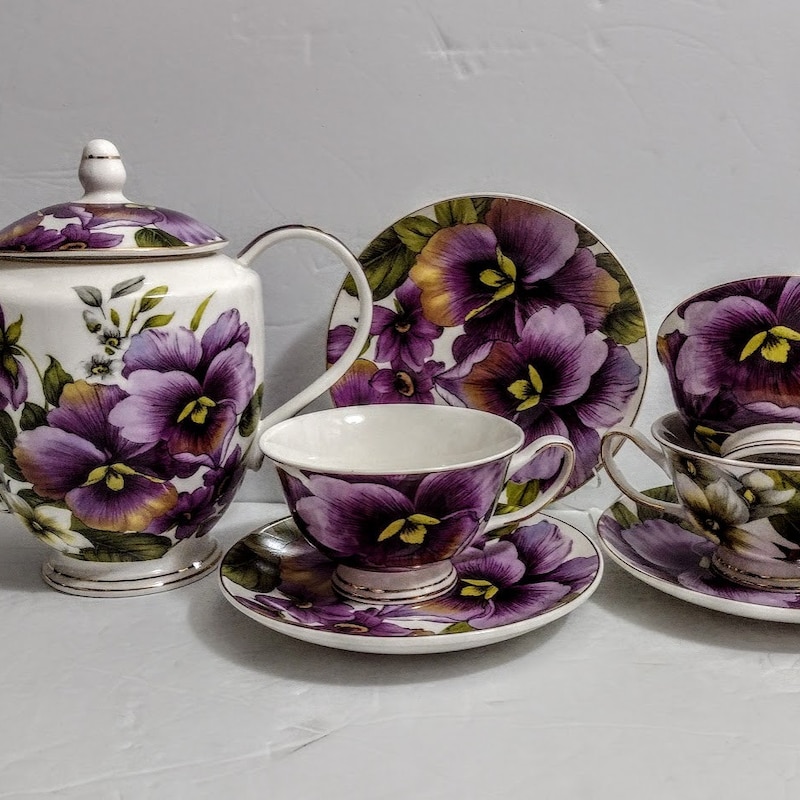 Purple Tea Cup - Etsy
