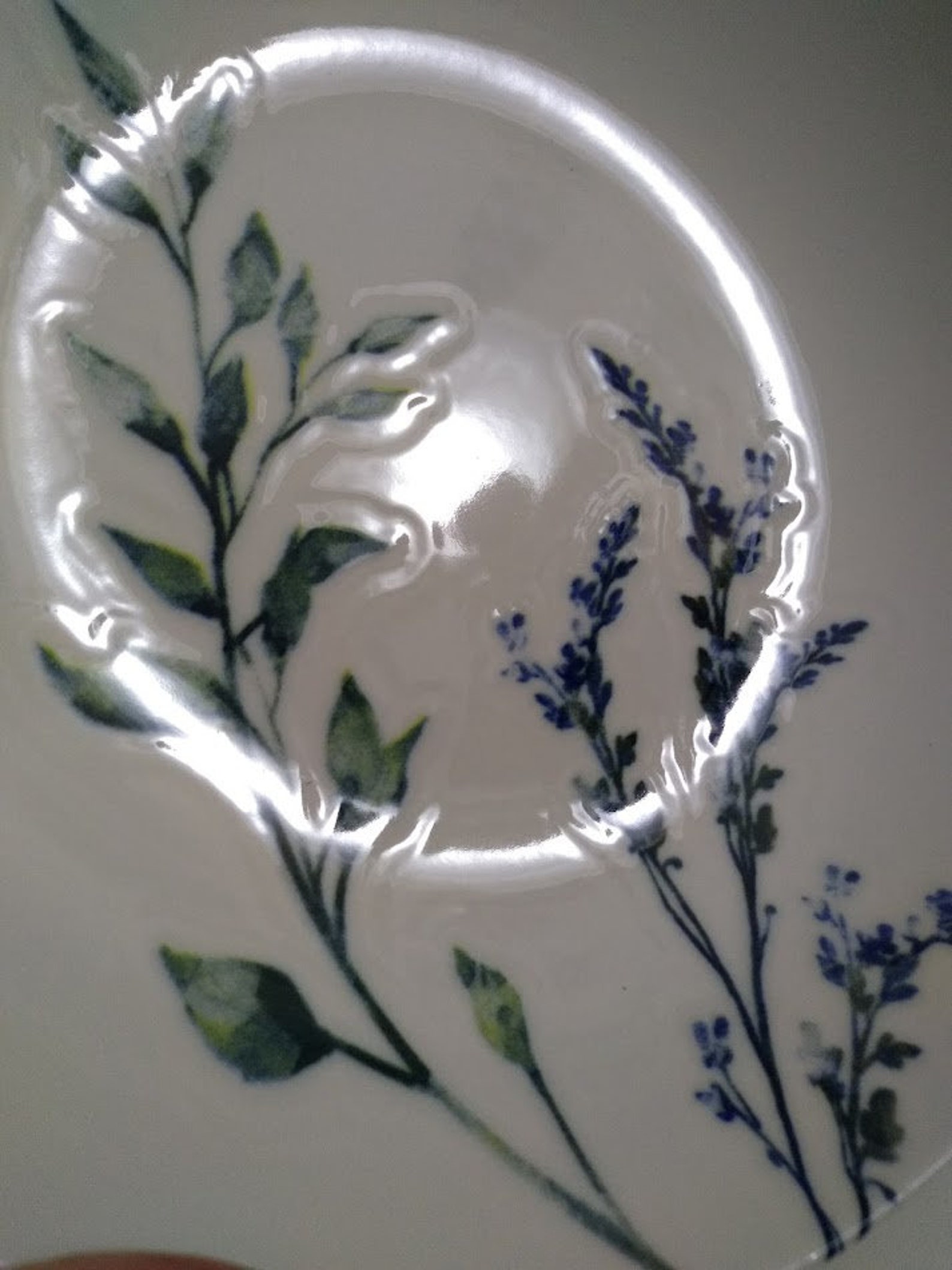 One Plate+napkin Intesa Home Blue Embossed WILDFLOWERS Dinner Plate 10. ...