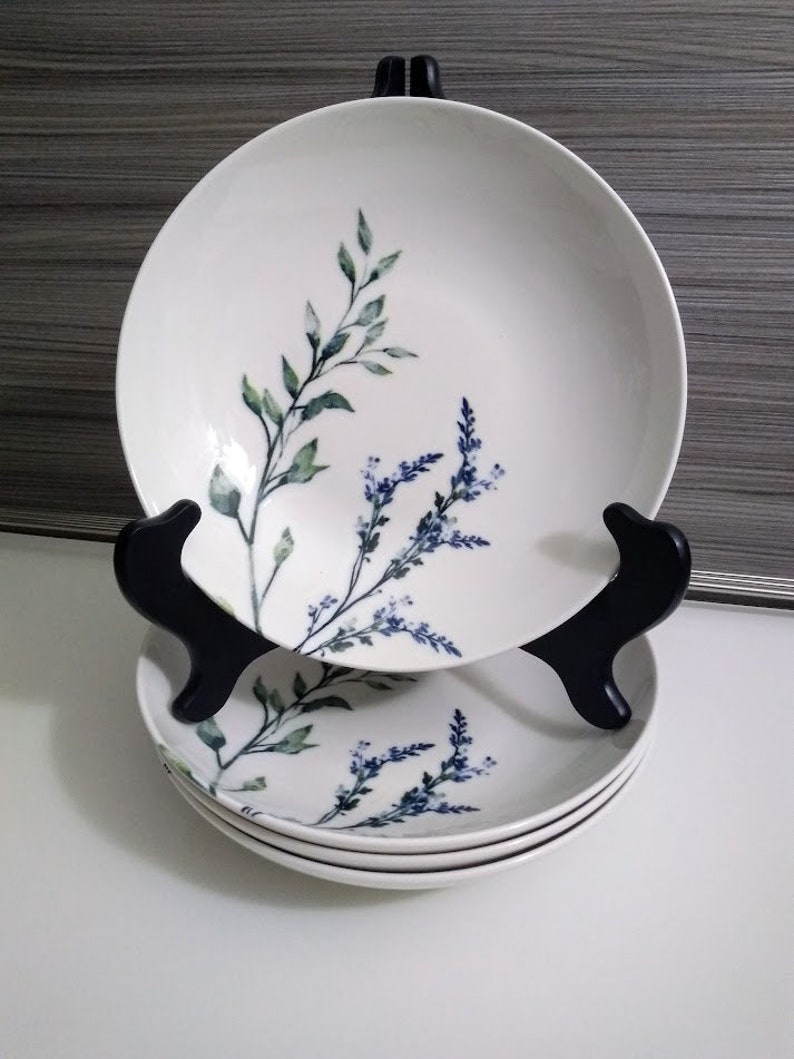 One Plate+napkin Intesa Home Blue Embossed WILDFLOWERS Dinner Plate 10. ...