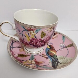 ONE Mug Spring Summer Grace Teaware Birds Flowers Mug Cup Saucer Set ...