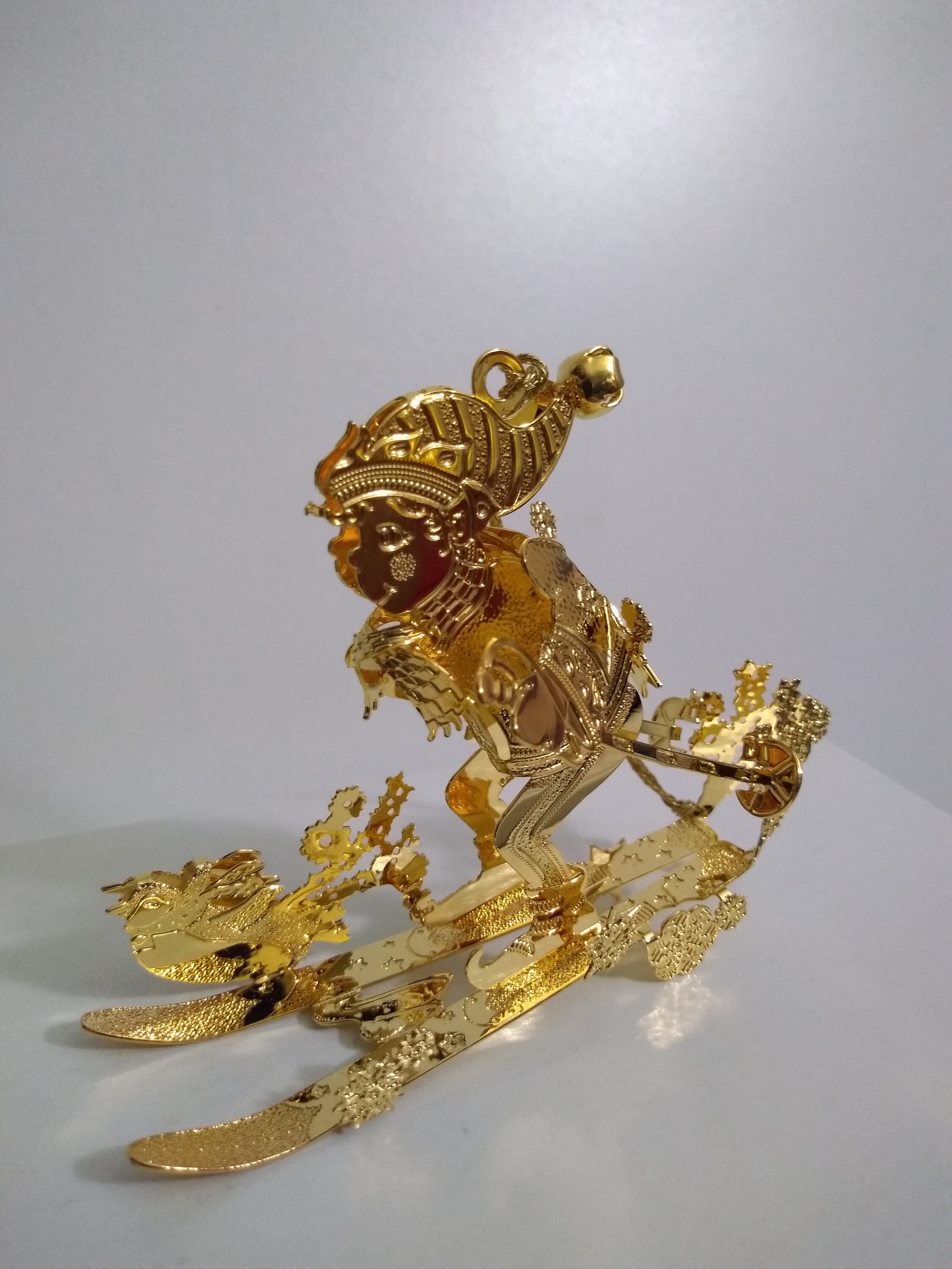 Vintage 23k Gold Plate Danbury Mint Christmas ELF BOY SKIS - Etsy