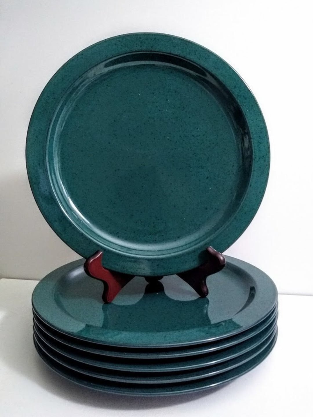 One Plate MIKASA Speckled CHROMATIC Green Emerald DINNER Plate 11 1/8" by Blessedjunk - Etsy