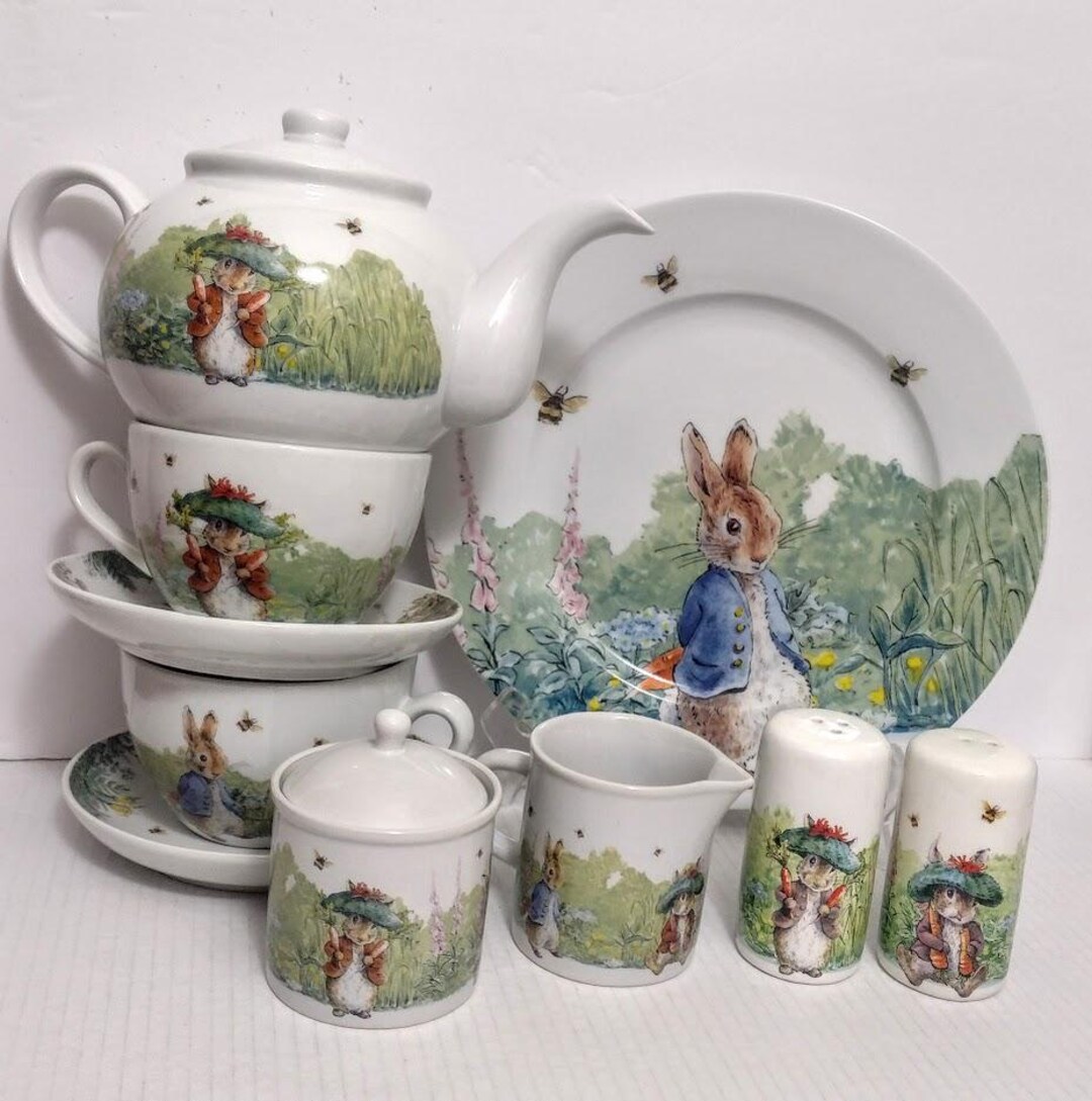 ONE Plate+napkin Beatrix Potter PETER Rabbit ZRIKE Bunny Easter Dinner ...