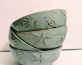 Thompson Pottery Ocean Sea World Marine Life SEASHELLS Starfish Ceramic ...