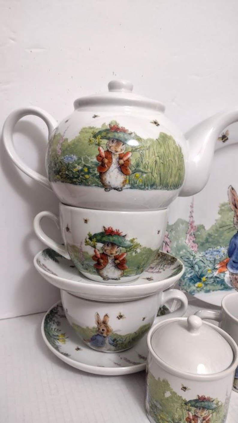 ONE Plate+napkin Beatrix Potter PETER Rabbit ZRIKE Bunny Easter Dinner ...