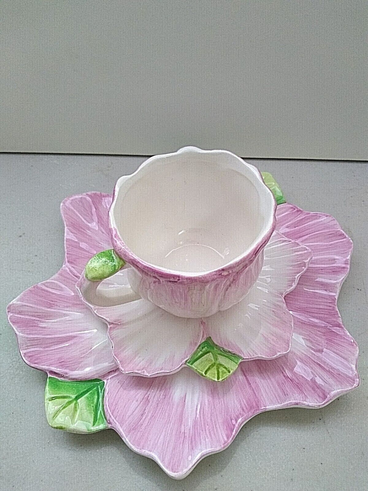 1992 Vintage BOMBAY CO PINK Tulip Teacup Saucer Desert Plate - Etsy