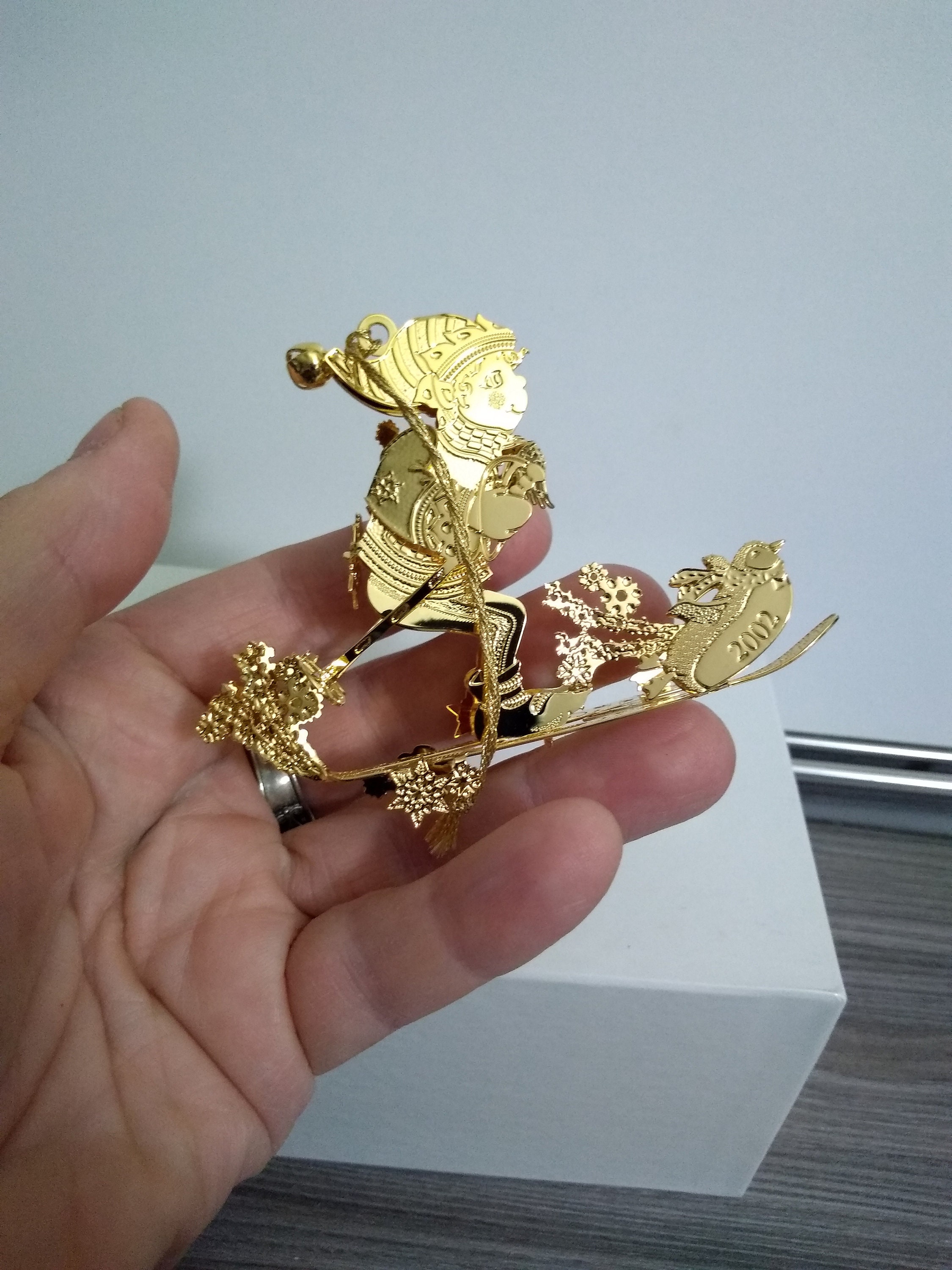 Vintage 23k Gold Plate Danbury Mint Christmas ELF BOY SKIS - Etsy