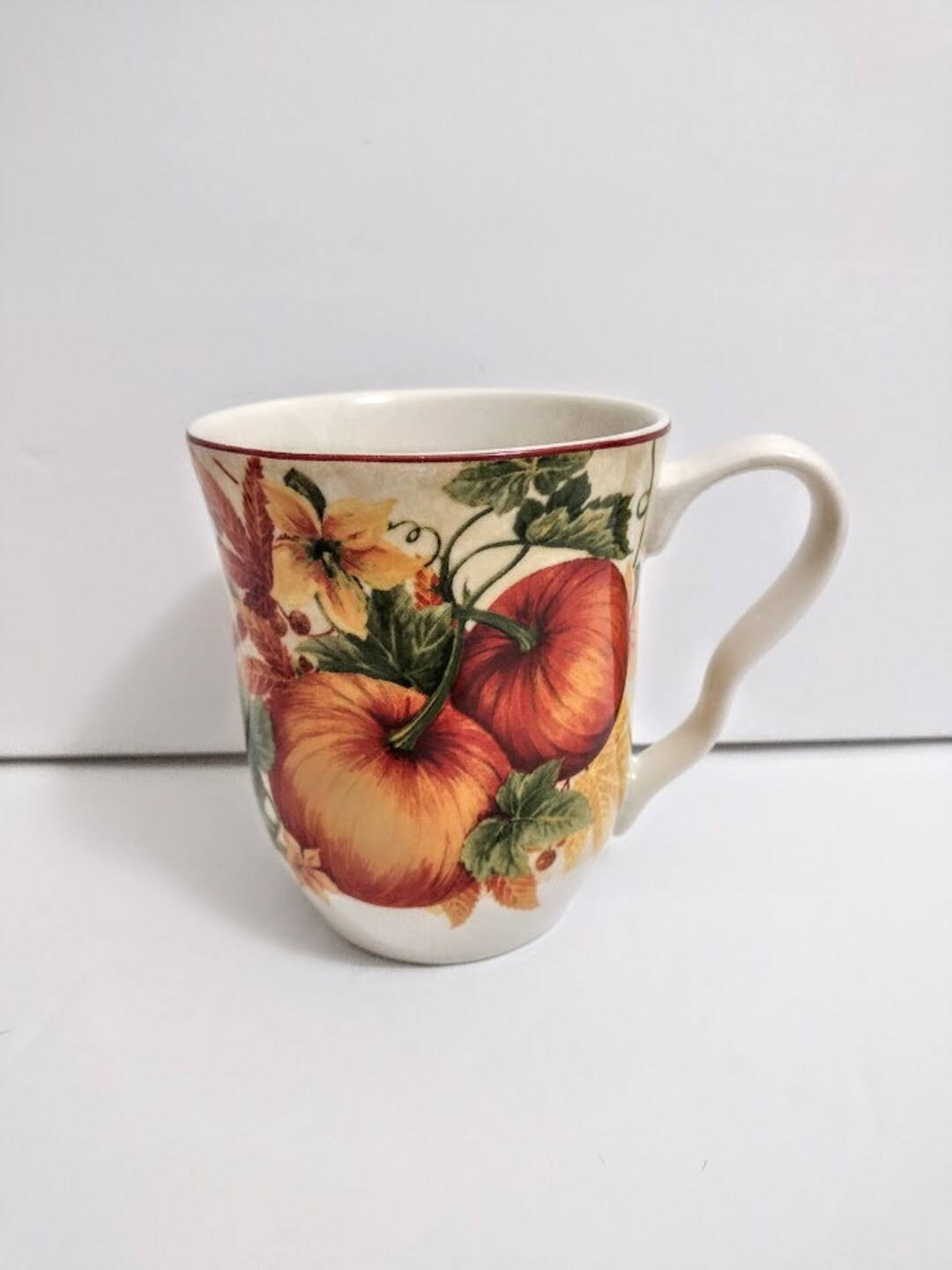 ONE CUP 222 FIFTH Thanksgiving Pumpkin Coffee Tea Large Cup Mug by ...