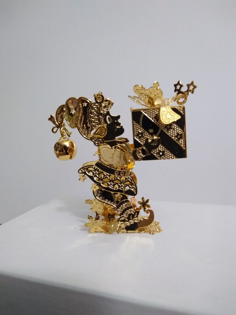 Vintage 23k Gold Plate Danbury Mint Christmas ELF BOY Carry - Etsy