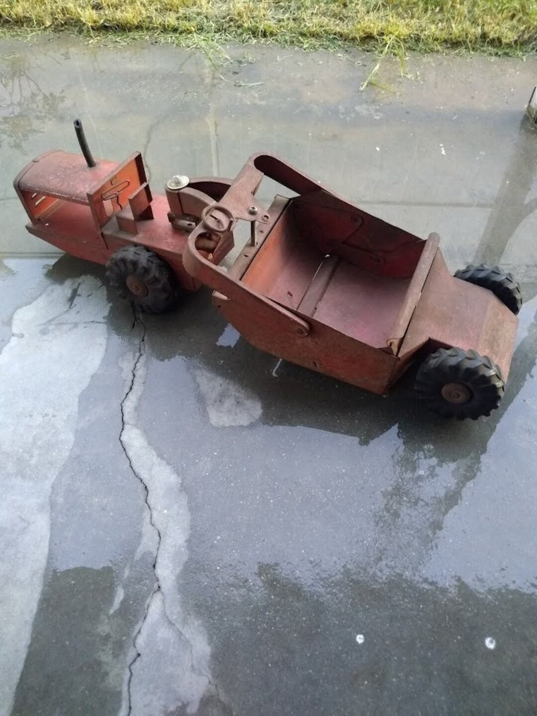 1950s STRUCTO ROCKER Contruction Pressed Steel Scraper Tractor by ...