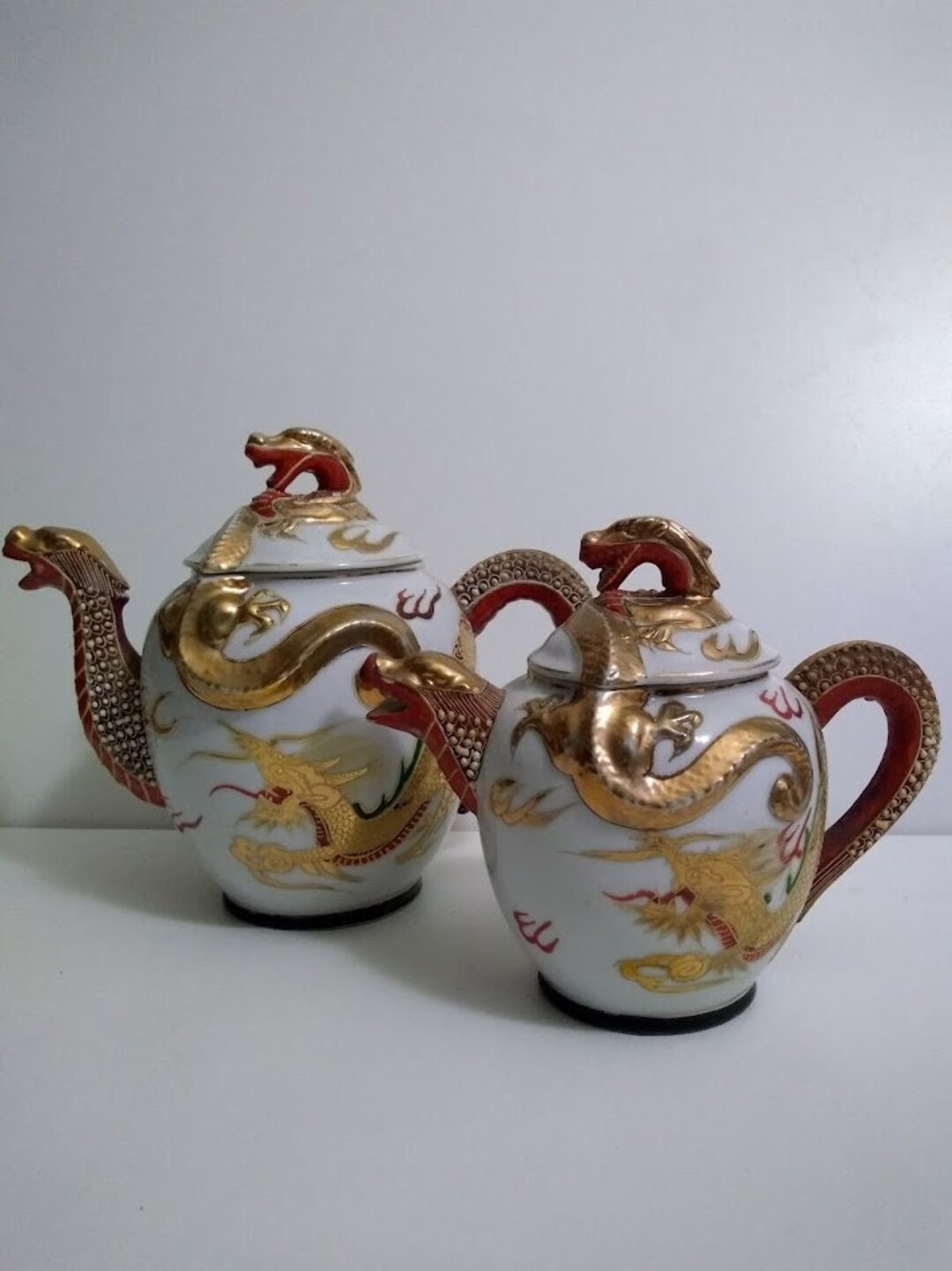 Vintage Hand Painted Kutani Japan Sunray Chinese Eastern Oriental Gold ...