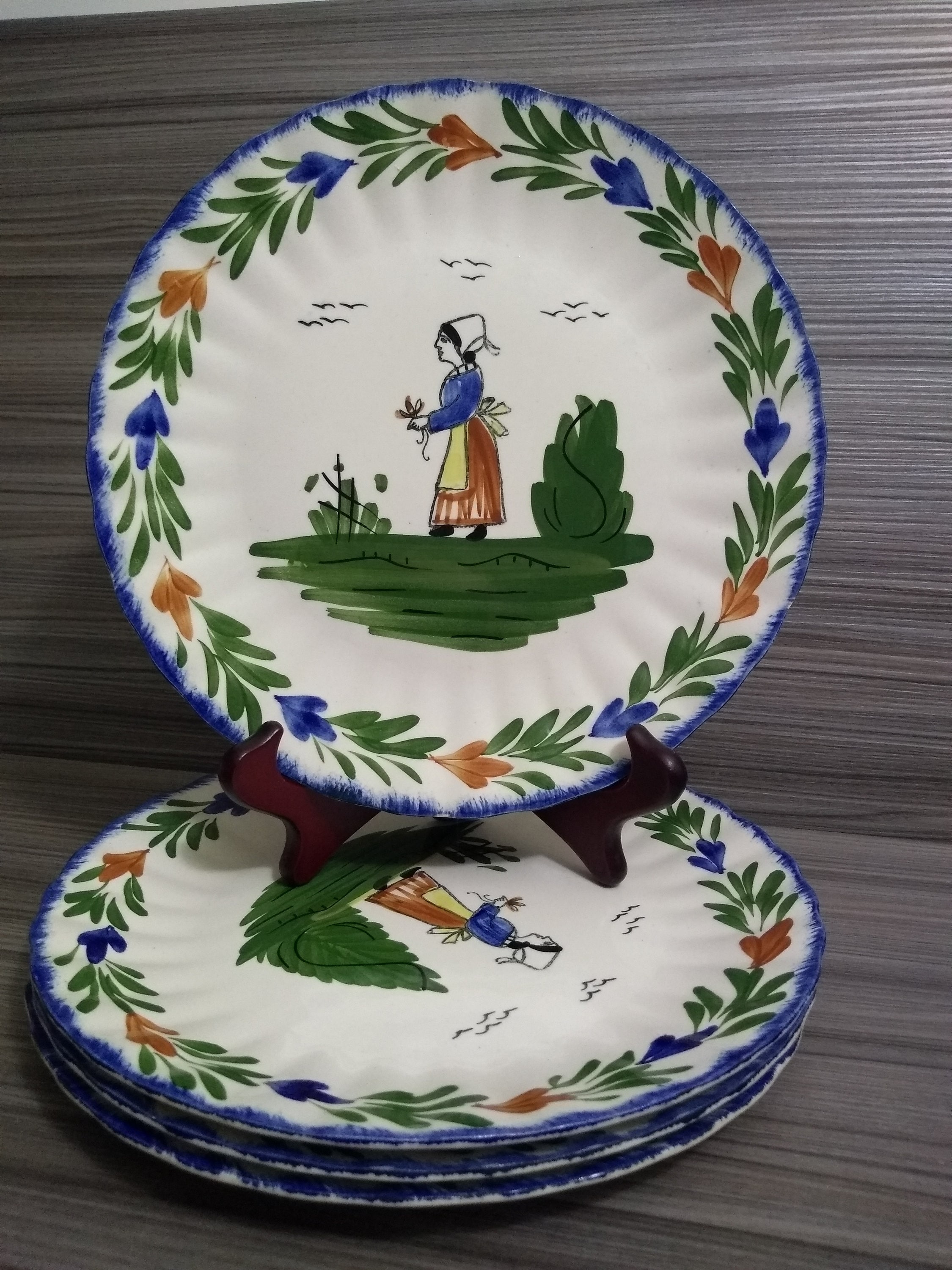 One Plate Rare Vintage Blue Ridge Hand Painted Underglaze Southern ...