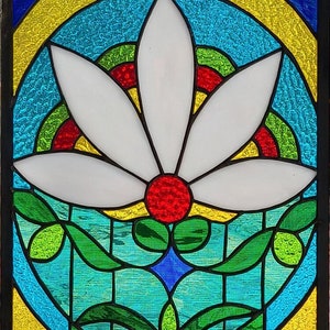 Daisy Stained Glass Window Panel - Etsy