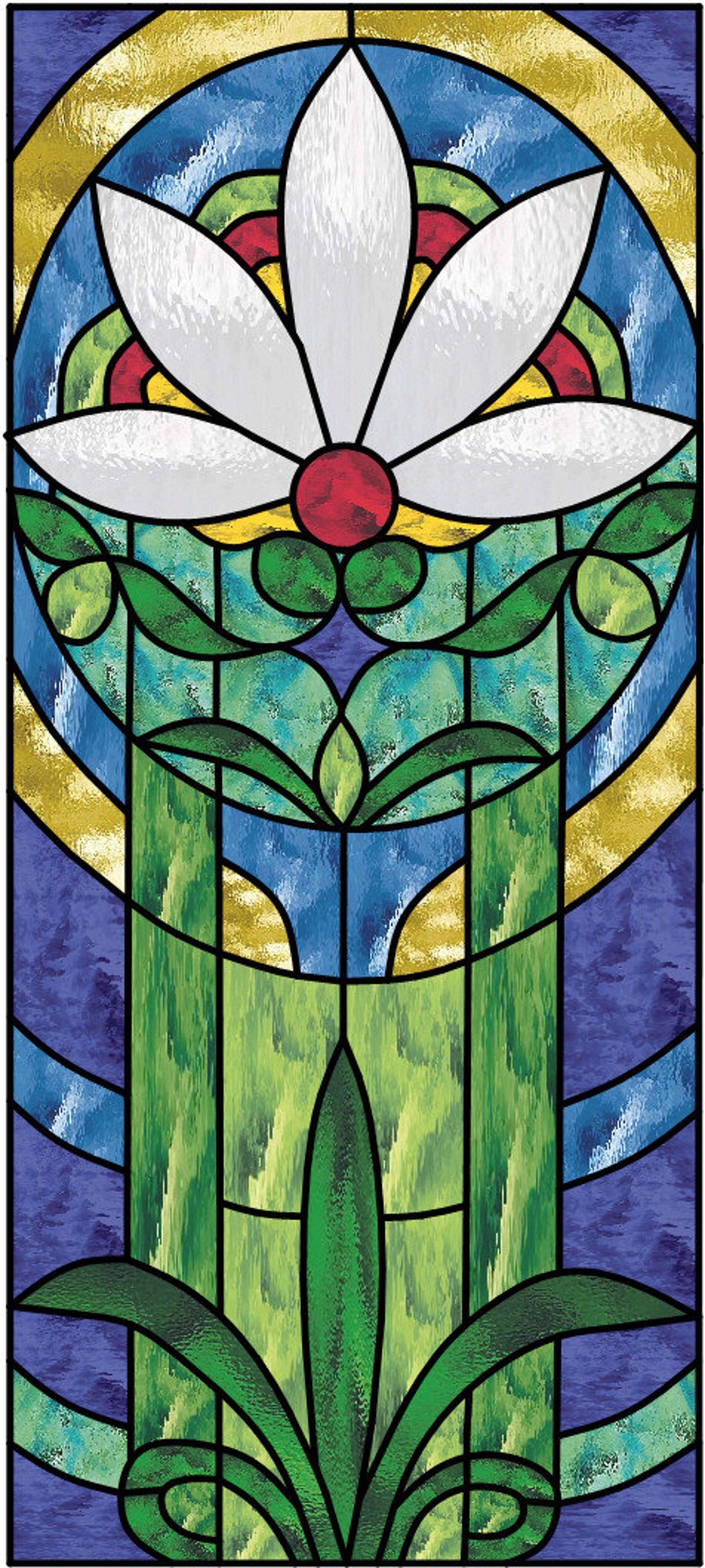 Daisy Stained Glass Window Panel - Etsy