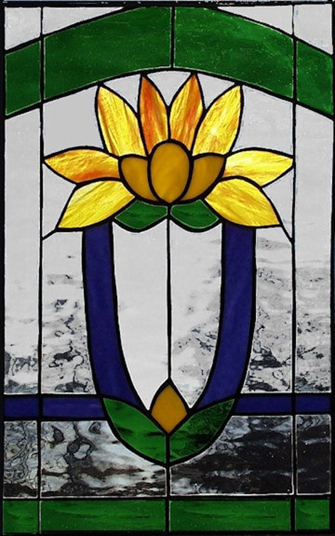 Lotus Flower - Stained Glass Panel - Etsy
