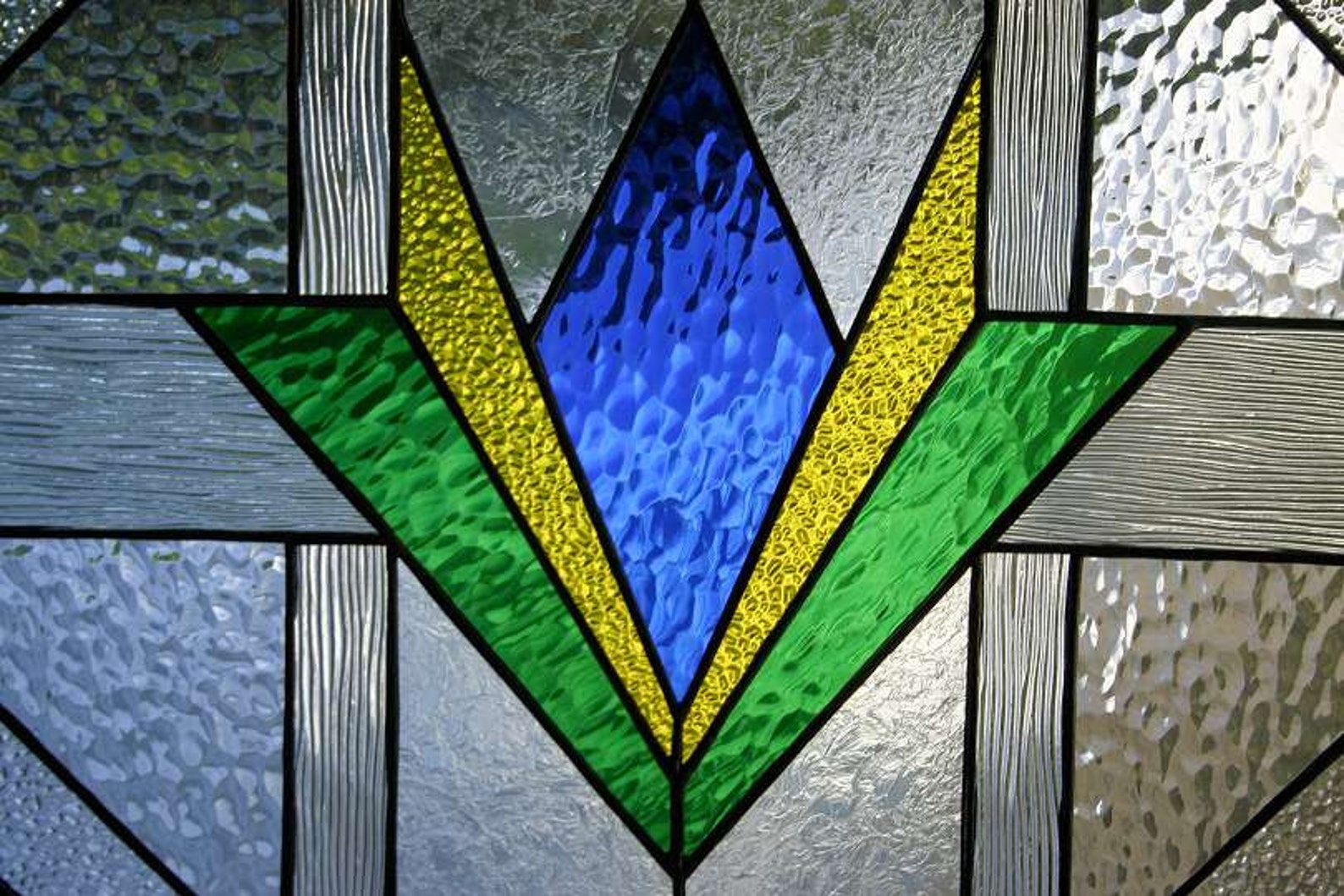 Octagon Stained Glass Window - Geometric Design - Etsy