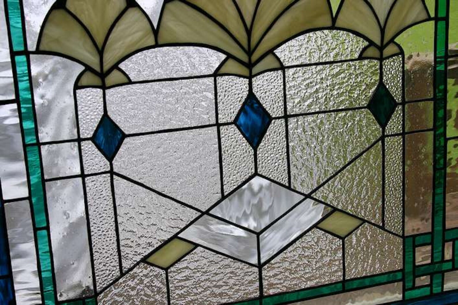 Art Deco Fans Stained Glass Window - Etsy