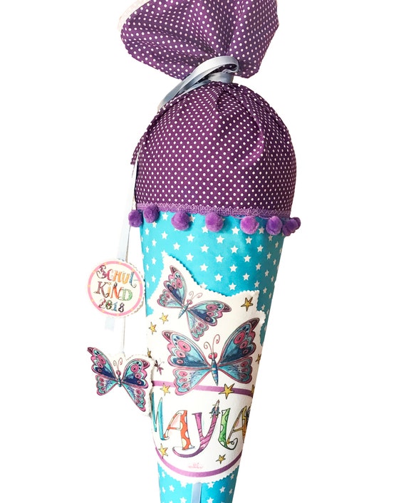 Butterfly School Bag With Name Purple Blue School Bag Girl / - Etsy