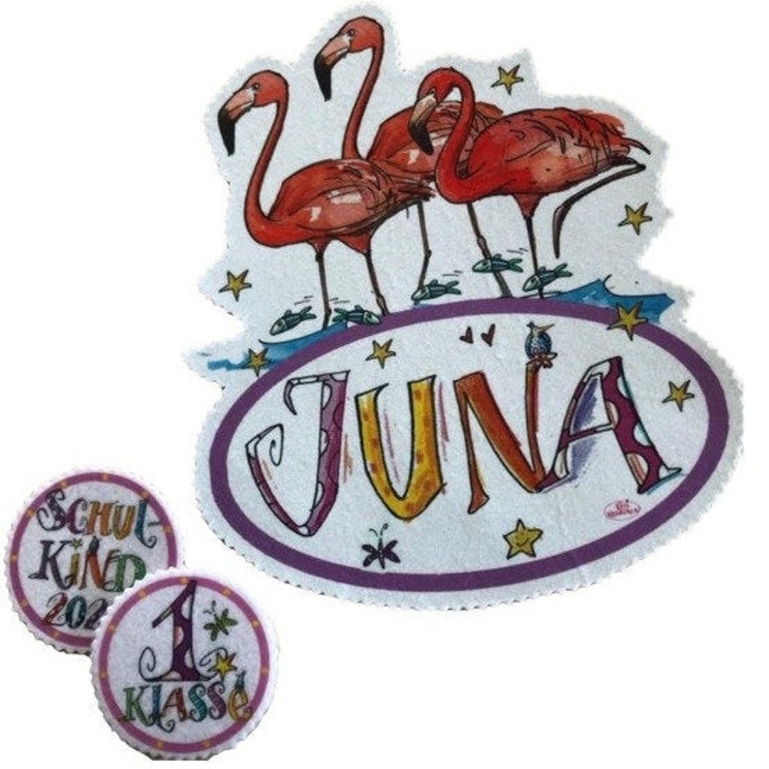 Namen Aufnäher Flamingos , Flamingos Patch 2024, DIY Schultüte ...