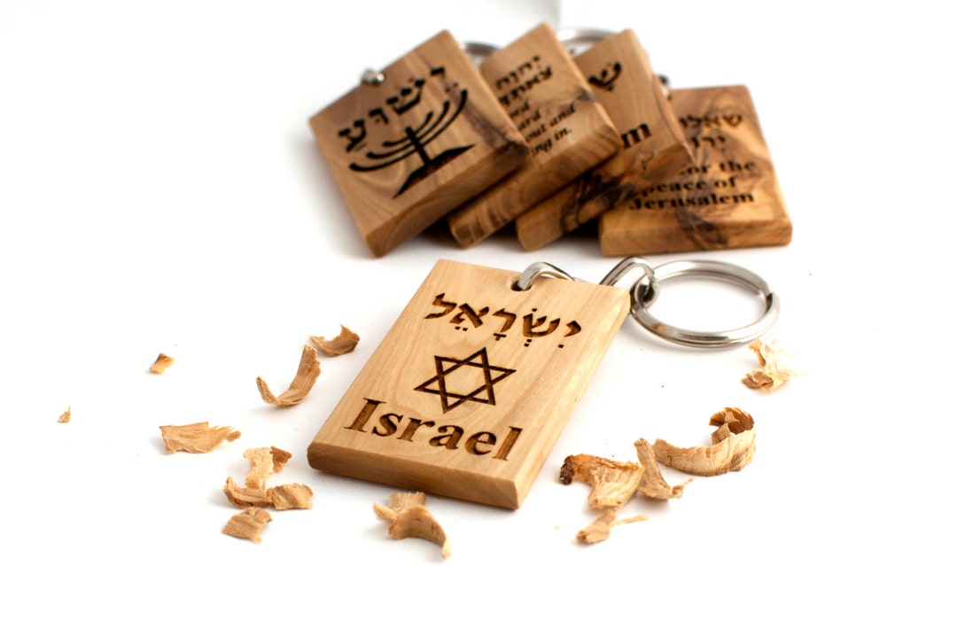 Shalom/israel/yeshua Wooden Keychain Handmade - Etsy
