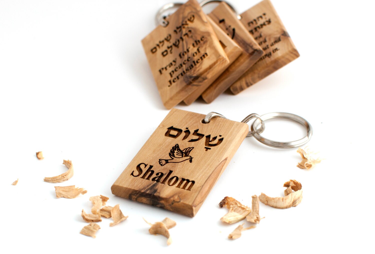 Shalom/israel/yeshua Wooden Keychain Handmade - Etsy