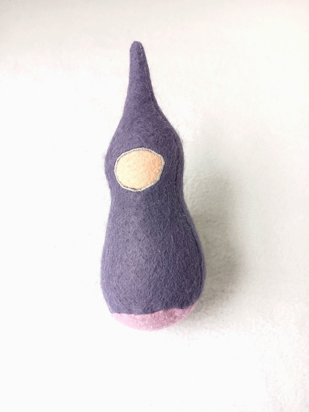 Purple Handmade Wool Toy Gnome Doll Pocket Lovey Woodland Stuffy ...