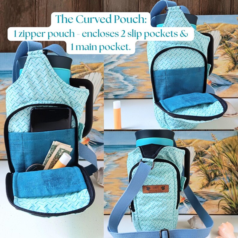 Show off Turquoise Blue Owala Cup Bag, Water Bottle Holder With Strap ...