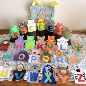 ABC Finger Puppets With Carrying Case - Etsy