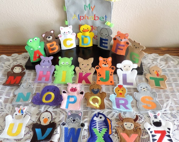 ABC Finger Puppets With Carrying Case - Etsy