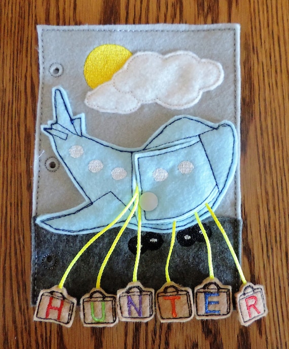 Custom Plane and luggage Quiet Book page Premium | Etsy