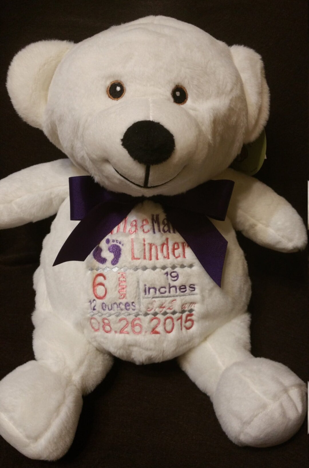 Personalized Birth Announcement Teddy Bear - Etsy