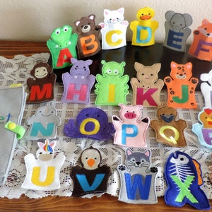 ABC Finger Puppets With Carrying Case - Etsy