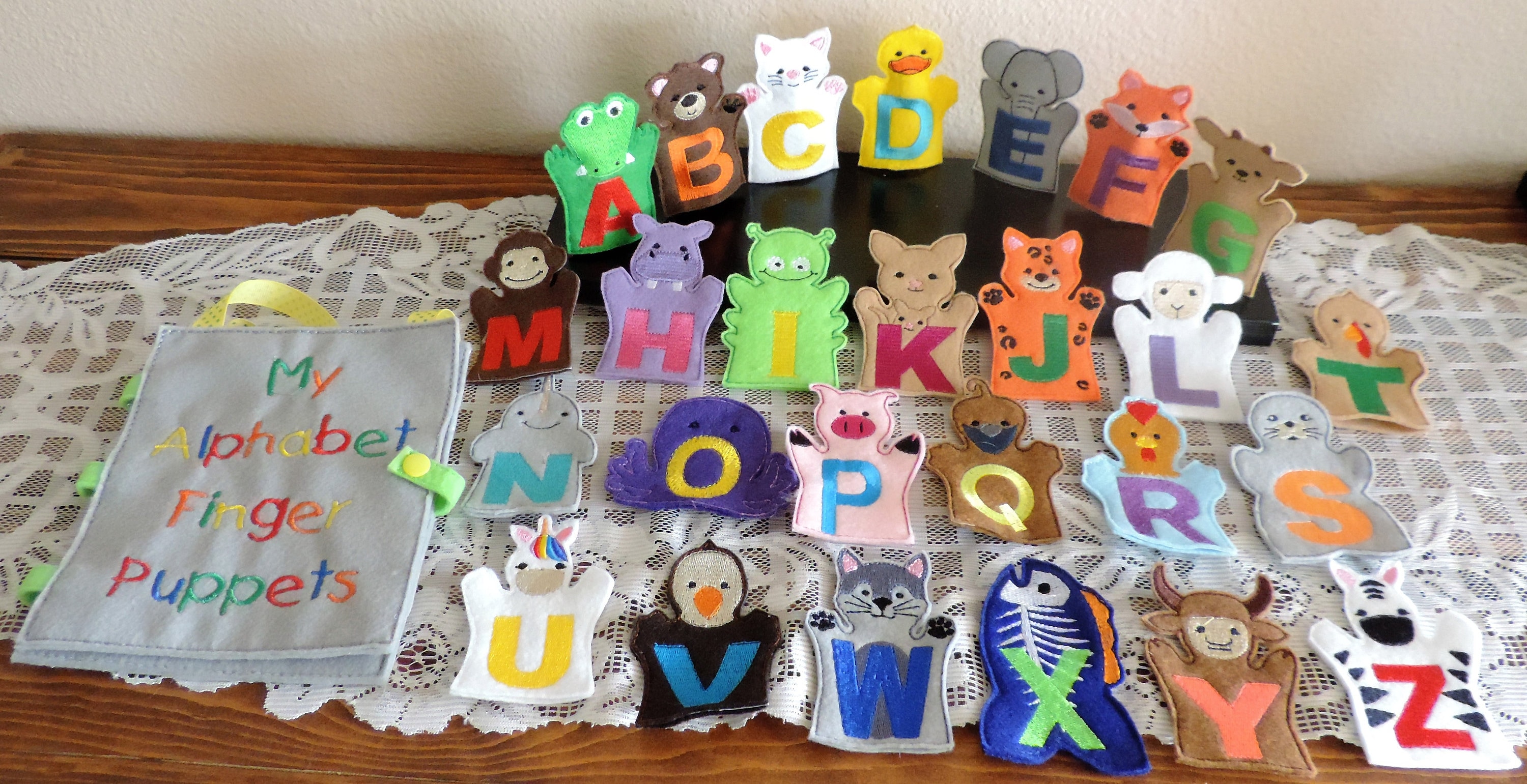 ABC Finger Puppets With Carrying Case - Etsy