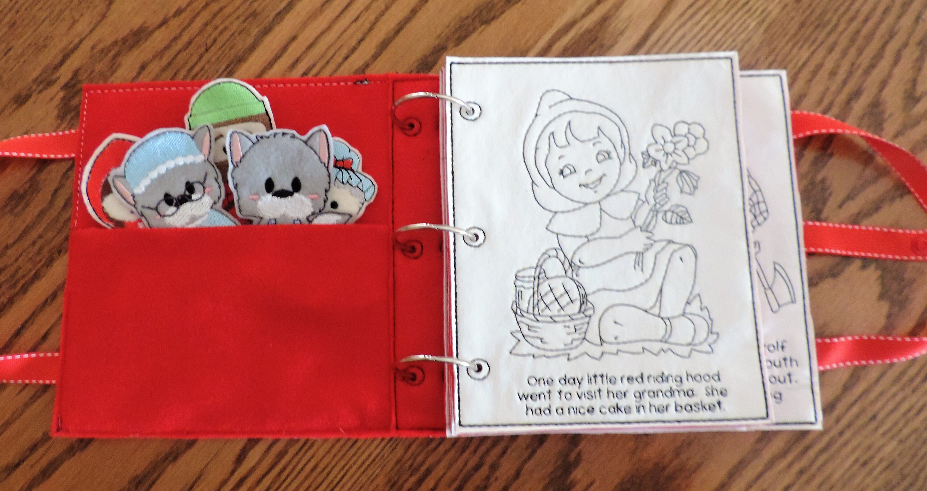 Little Red Finger Puppets/ Coloring Book/ Book - Etsy