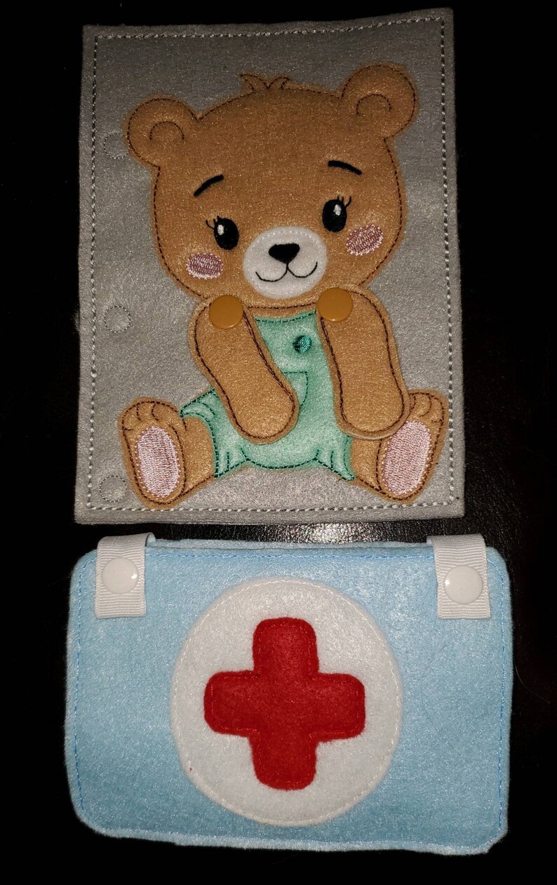 Teddy Bear Doctor Set Quiet Book Page premium | Etsy