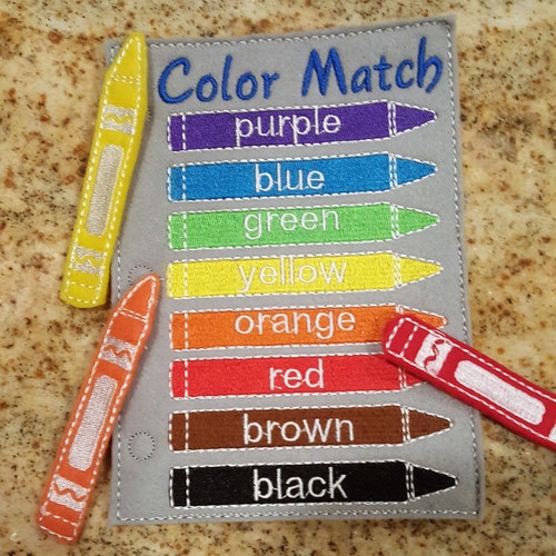 Color Matching Quiet Book Page Color Sock Match Laundry - Etsy