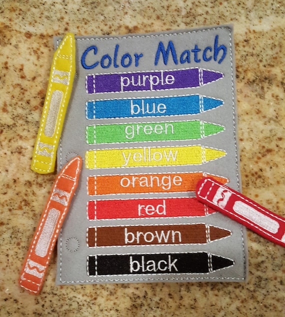 Crayon Color Match Quiet Book Page basic | Etsy