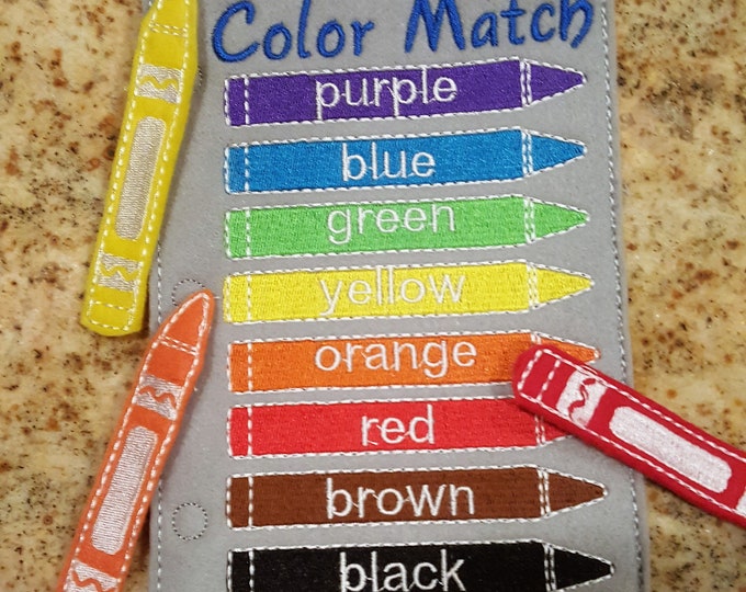 Crayon Color Match Quiet Book Page (basic) - Etsy