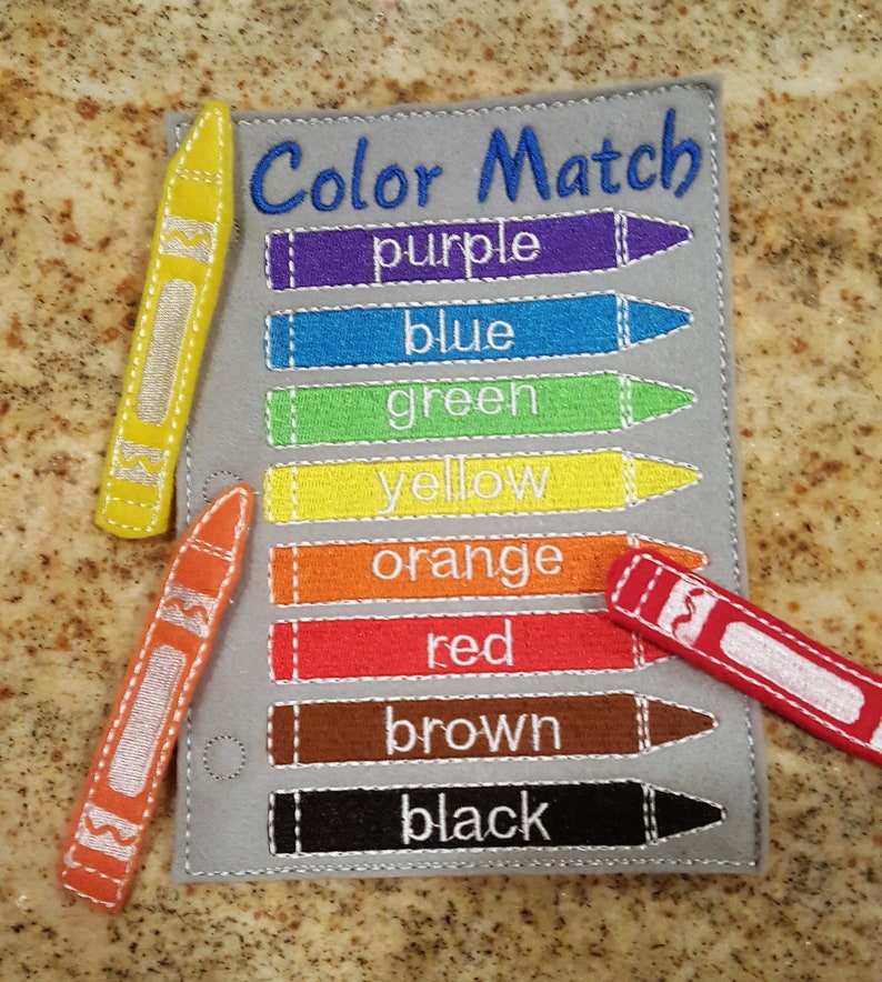 Crayon Color Match Quiet Book Page (basic) - Etsy