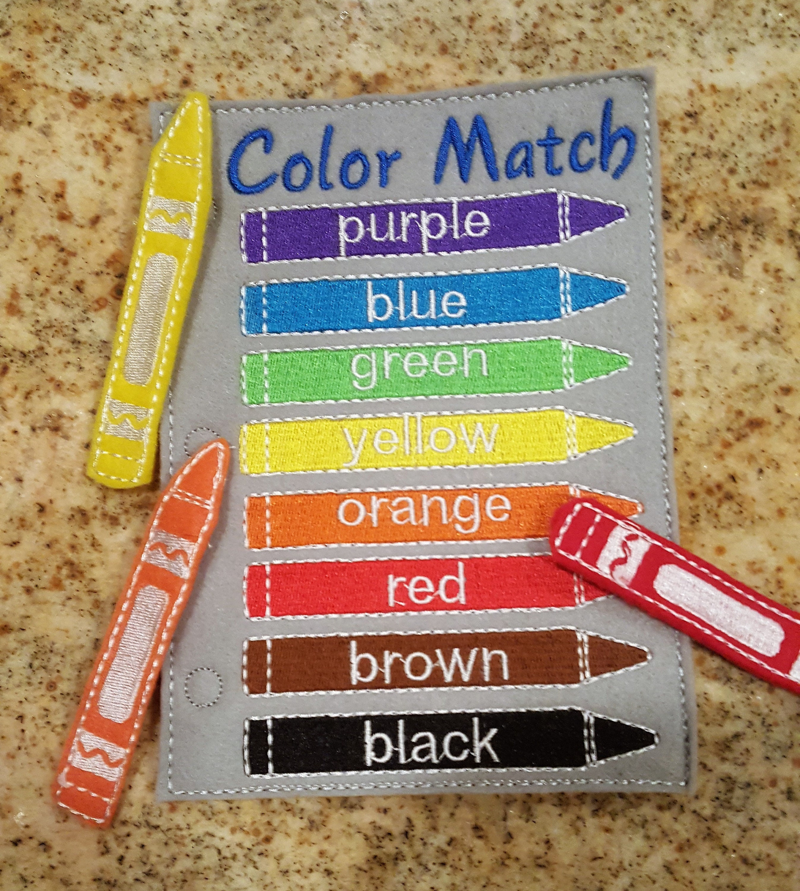 Crayon Color Match Quiet Book Page basic | Etsy