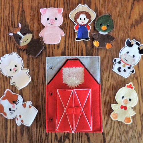 Farmer and Farm Animals Quiet Book Page premium - Etsy