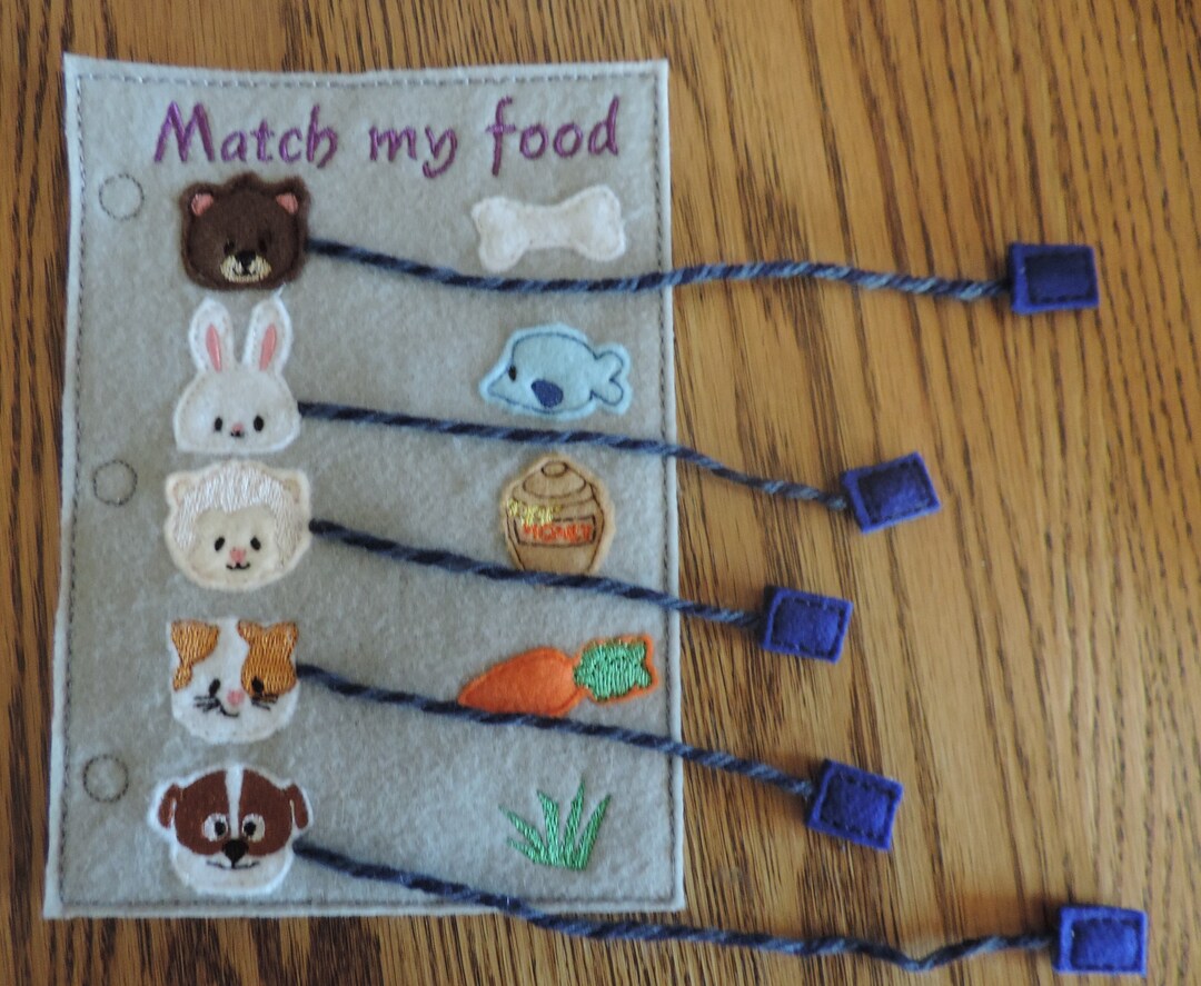 Match My Food Quiet Book Page (basic) - Etsy