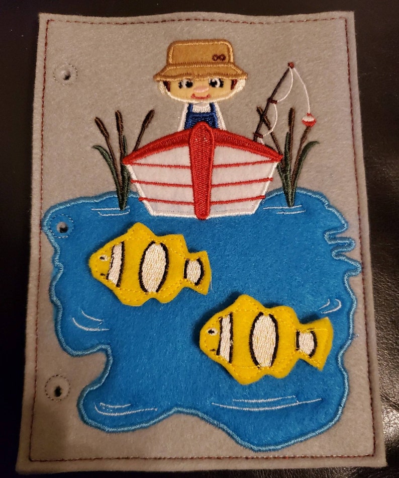 Hook a Fish Quiet Book Page basic | Etsy