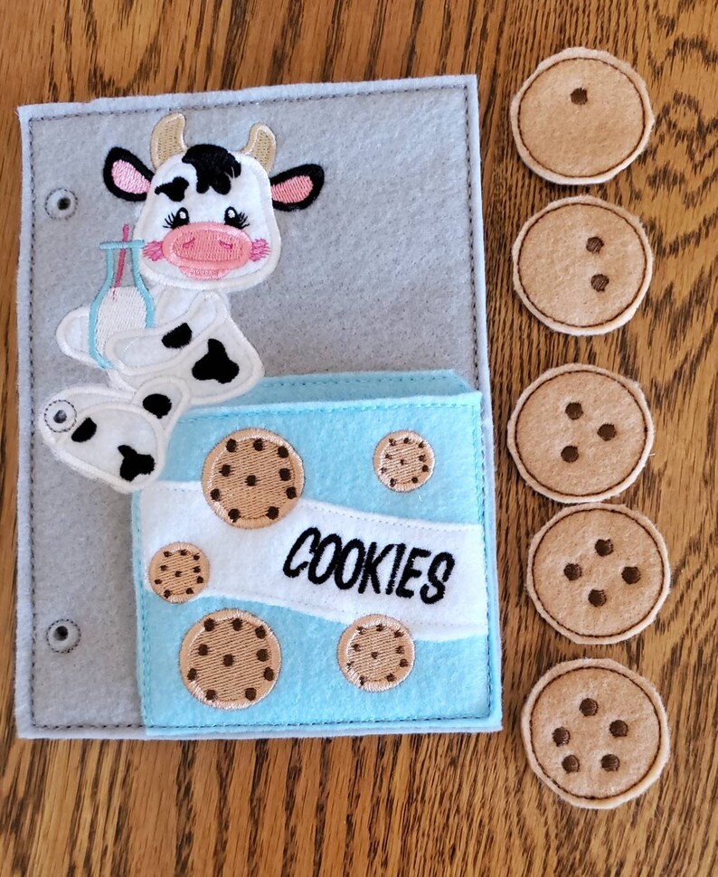 Milk and Cookies Quiet Book Page basic - Etsy