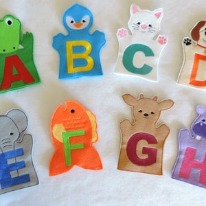 ABC Child's Hand Puppets - Etsy